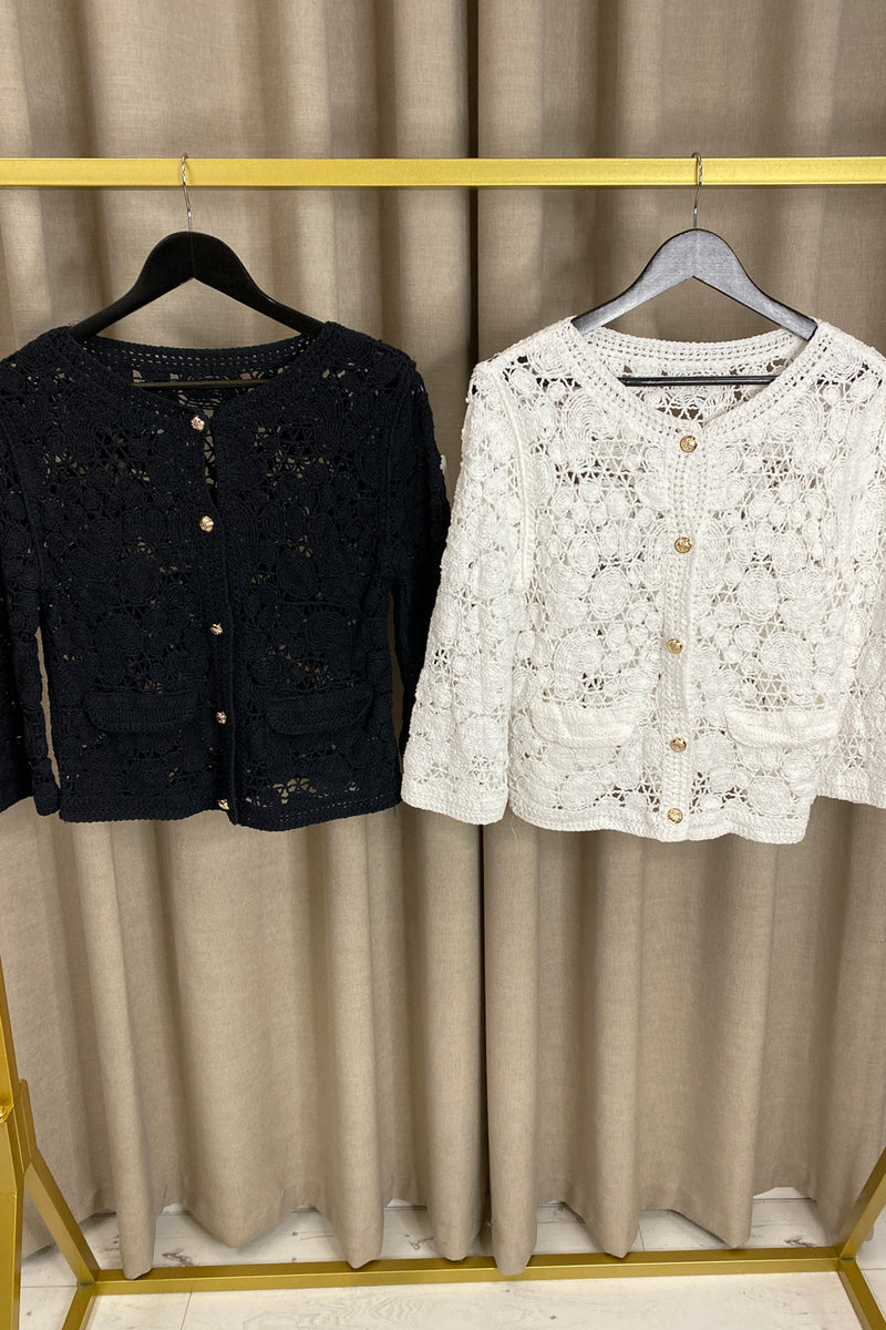 Alana Crochet Button Up Knit Cardigan – My Winners Direct